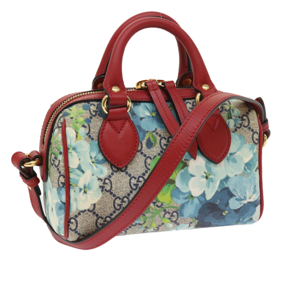 Gucci | Bags | Gucci Gg Supreme Mini Boston Bag 2way Red Blue Gray ...